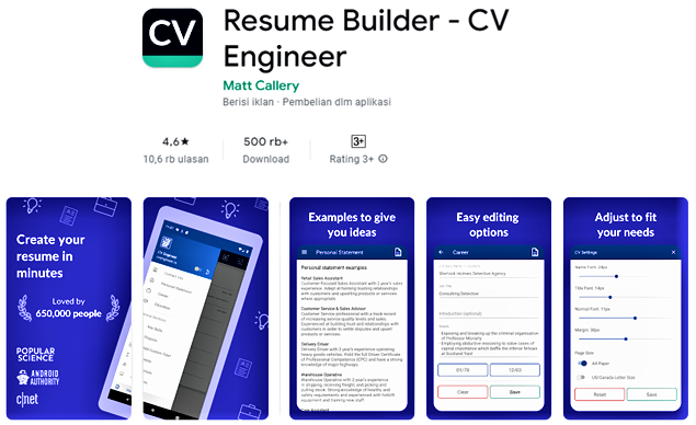 8 Aplikasi Membuat CV Gratis Dan Menarik Di HP Android - MOCIPAY