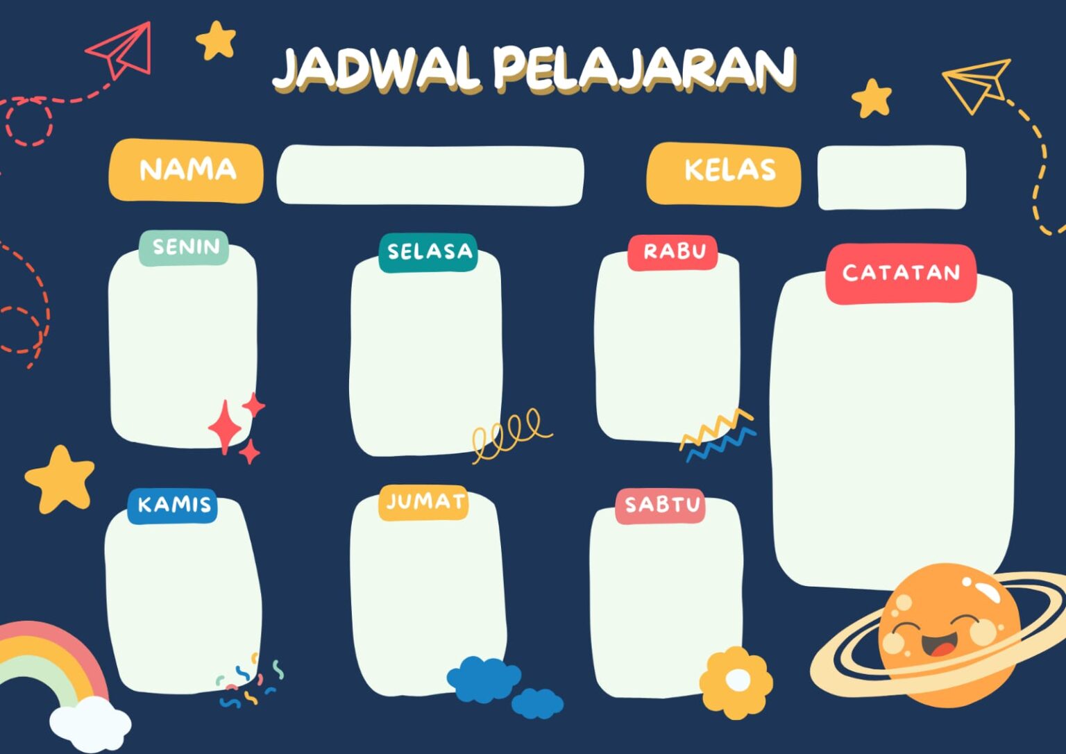 40 Template Jadwal Pelajaran Aesthetic, Keren, Unik, Tema Korea, Dan Gratis