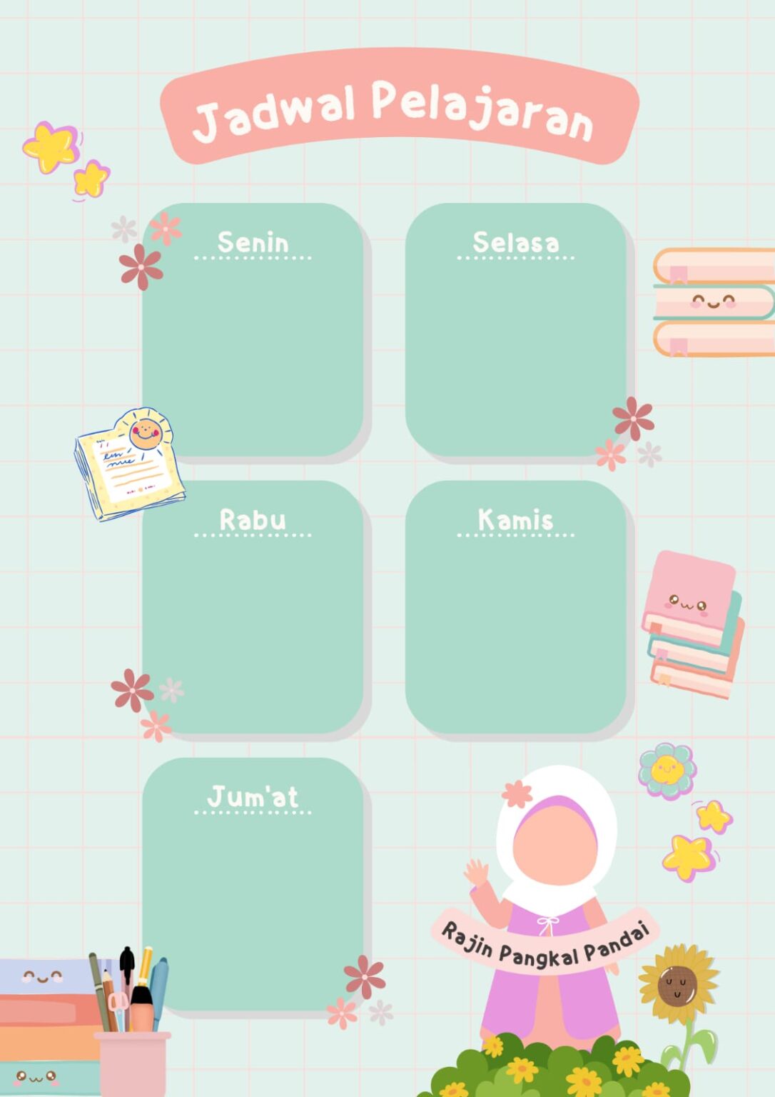40 Template Jadwal Pelajaran Aesthetic, Keren, Unik, Tema Korea, Dan Gratis