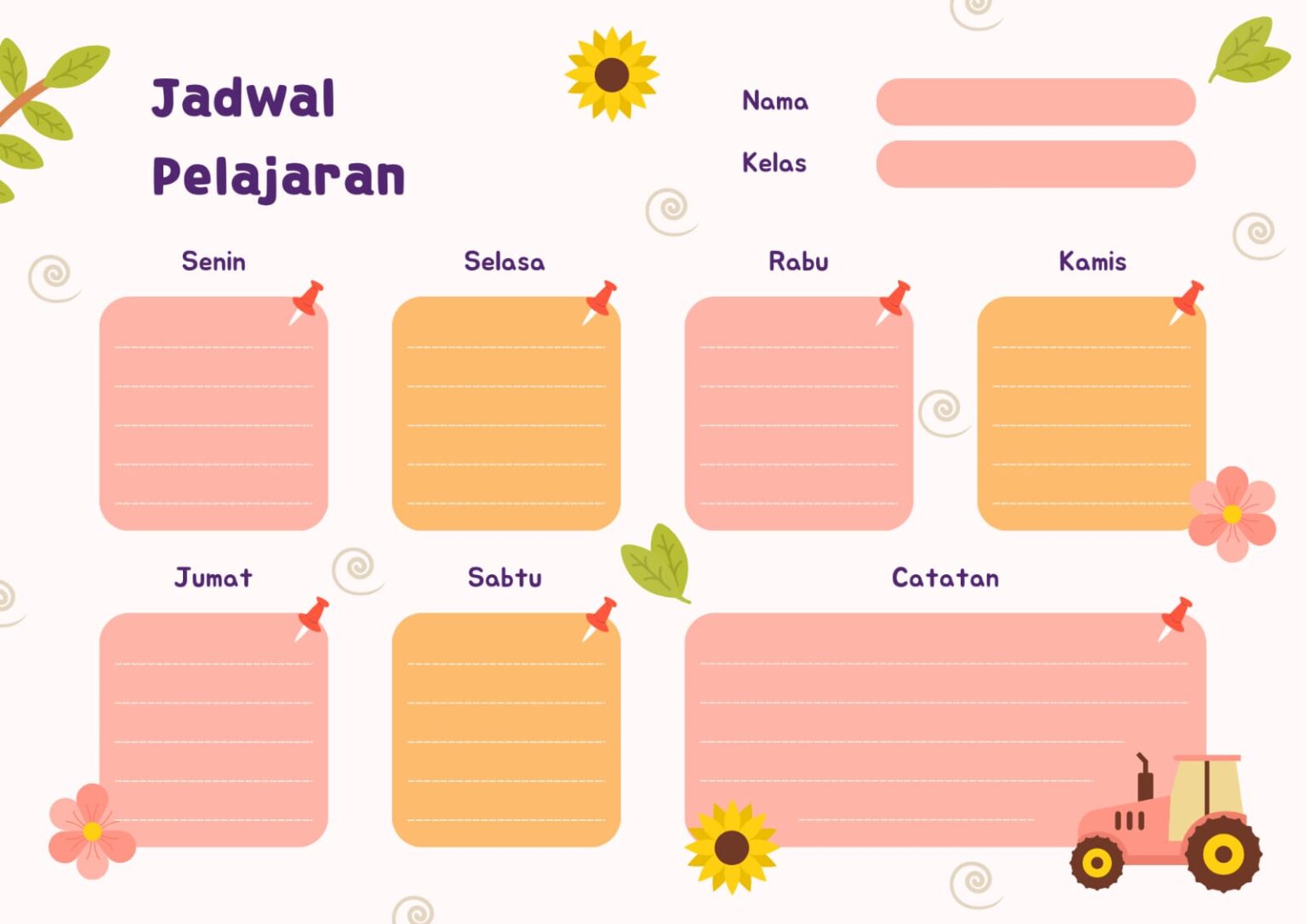 40 Template Jadwal Pelajaran Aesthetic, Keren, Unik, Tema Korea, Dan Gratis