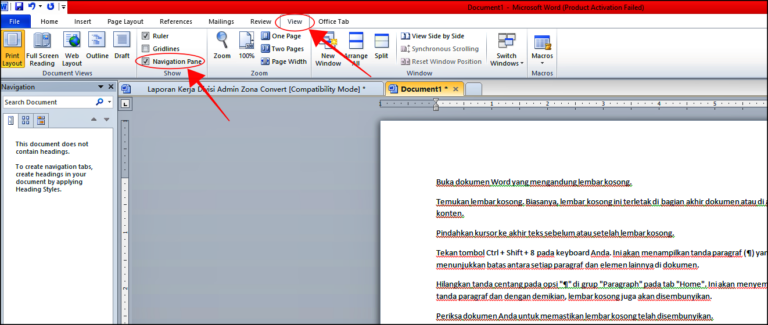 15+ Cara Menghapus Lembar Kosong Di Word Dengan Mudah dan Cepat
